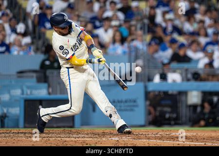second baseman Miguel Rojas (72) and the Los Angeles Dodgers at the Los ...