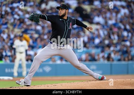 Arizona Diamondbacks pitcher Eduardo Rodriguez (57) against the Los ...