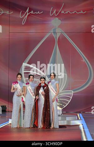 (From left) First runner-up Ada Pong Cheuk-yan, winner Louisa Mak Ming ...