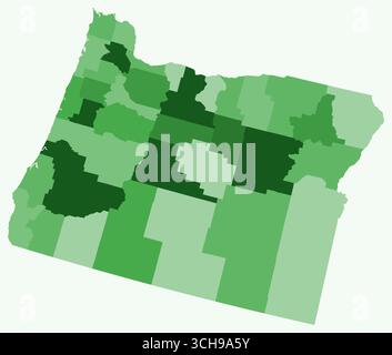 Map of Oregon with counties. Just a simple state border map with county ...