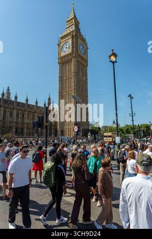 Big Ben, Westminster and crowded tourists, London, UK Stock Photo - Alamy
