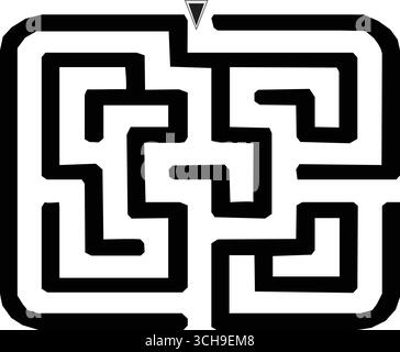 maze puzzle line icon, outline symbol, vector illustration, concept ...