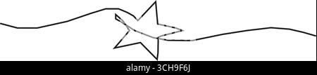 Star in continuous line drawing style. Line art star icon. Vector ...