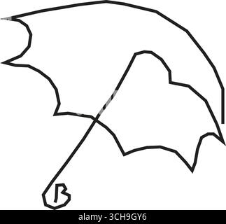 Continuous line drawing of a beach umbrella and a lounge chair Stock ...