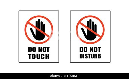 No Entry or Do Not Disturb hand sign on white background Stock Vector ...