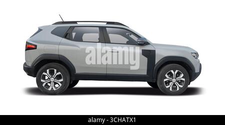 Car Renault Duster Or Dacia Duster Suv Parked On Winter Snowy Field ...