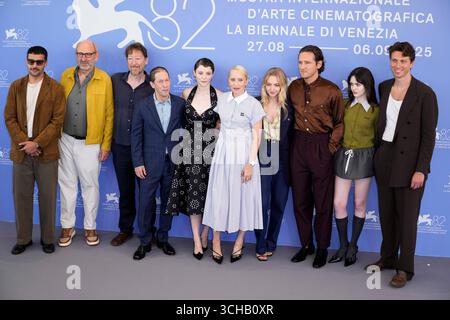 (L-R) Lewis Pullman, director Mona Fastvold, Amanda Seyfried and ...
