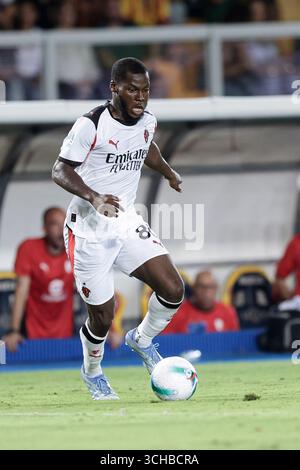 LECCE, ITALY - AUGUST 29: Yunus Musah of AC Milan during the Serie A match between US Lecce and ...