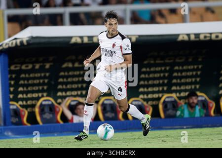 AC Milan's Samuele Ricci controls the ball during the Serie A soccer ...