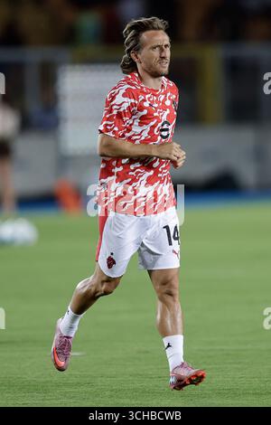AC Milan's Luka Modric before the Serie A soccer match between Juventus ...