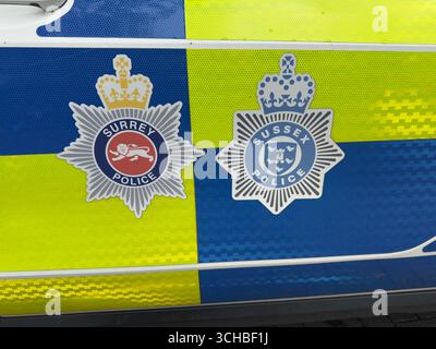 Surrey Sussex Police car logo Stock Photo - Alamy