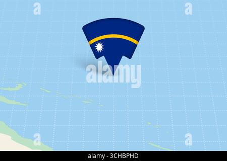 Nauru highlighted on a detailed map, geographic location of Nauru ...