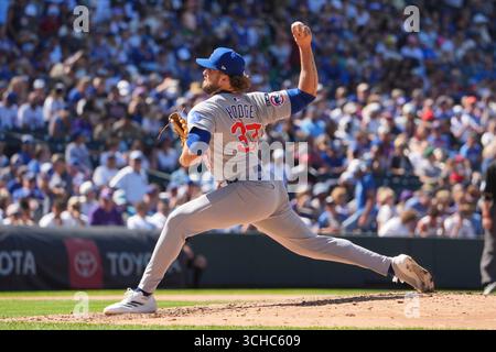 Chicago Cubs' Porter Hodge throws against the Chicago White Sox during ...