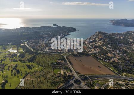 beach Playa Santa Ponsa and village Santa Ponsa, 04.01.2020, aerial ...