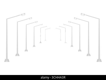 Public Street Light Pole Vector Illustration Isolated on White ...