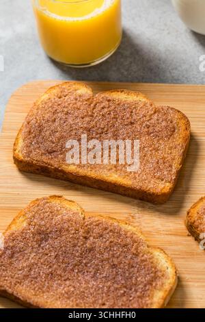 Homemade American Cinnamon Toast with Butter and OJ Stock Photo - Alamy