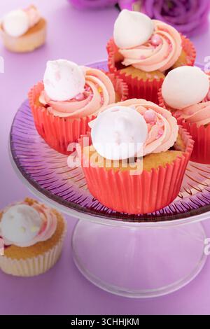 Homemade colorful meringue on a glass table. Copy space Stock Photo - Alamy