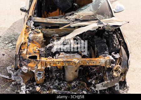 Parts of a wrecked fire engine Stock Photo - Alamy