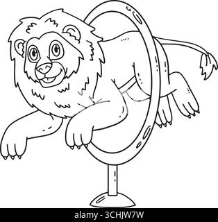 Show Jumping Isolated Coloring Page for Kids Stock Vector Image & Art ...