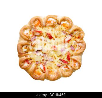 A delicious and appetizing pizza isolated on a white background Stock ...