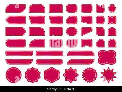 Set of VIP stickers in red and gold sale badge, price tag, trade labels ...