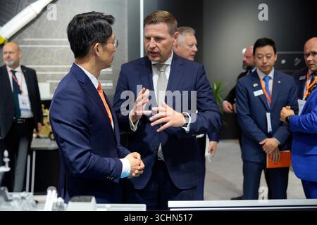 Estonian Minister of Defense Hanno Pevkur at Eurosatory International ...