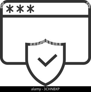 Profile security password, illustration, vector on a white background ...