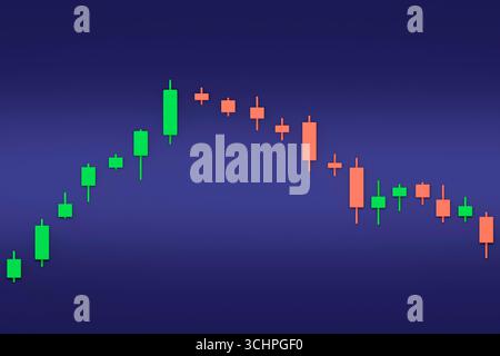 Bitcoin graph in red and green on the phone. beautiful girl sits on the ...