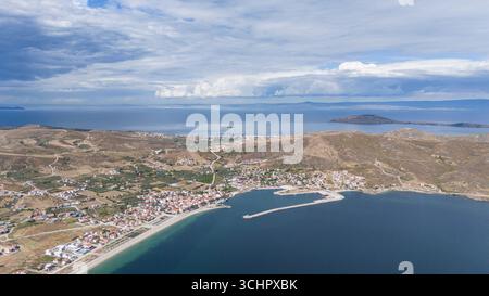 Aerial view of Avsa island, Turkey. Avsa Island view from sea in Turkey ...