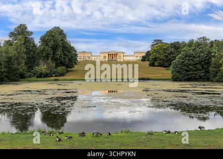 The view towards the south elevation of Stowe House, Stowe Gardens ...