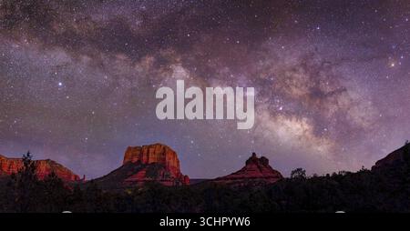 The Milky Way over Bell Rock in Sedona, Arizona Stock Photo - Alamy