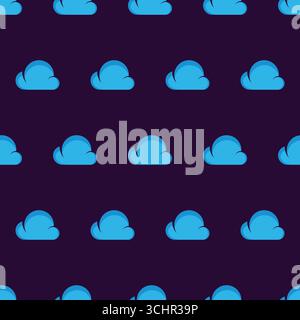 Seamless cartoon cloud sky doodle pattern. Whimsical minimal gender ...