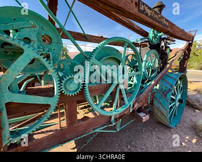 An antique Keystone Driller steam-powered drilling rig on display in ...