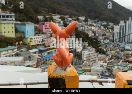 View of Little Prince statue and desert Fox sculpture figure in ...