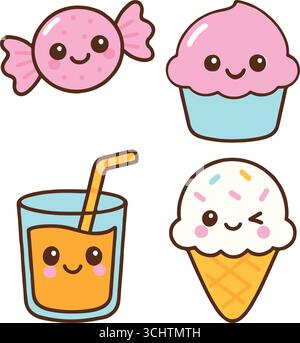 cute ice cream kawaii style Stock Vector Image & Art - Alamy