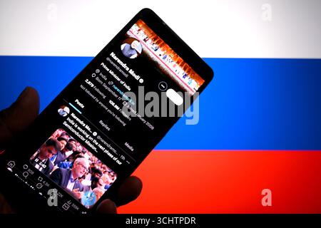 In this photo illustration, Indian Prime Minister Narendra Modi seen on ...