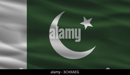 Pakistan flag - realistic waving fabric flag Stock Photo - Alamy