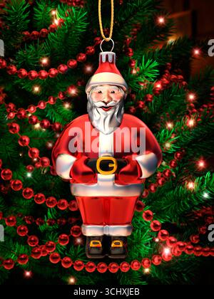 Santa Claus Isolated on White 3D Rendering Stock Photo - Alamy