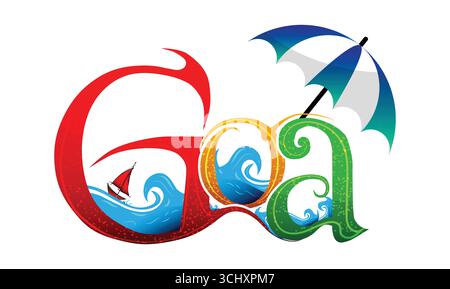 Goa text | goa typography | goa text effect | goa vector transparent ...