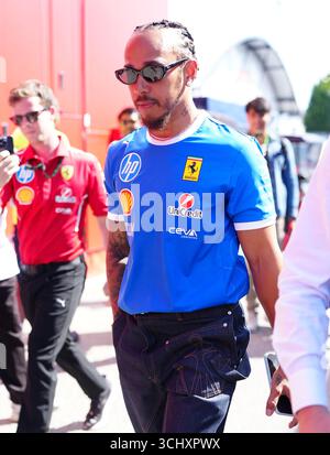Ferrari's Lewis Hamilton ahead of the Italian Grand Prix at Monza ...