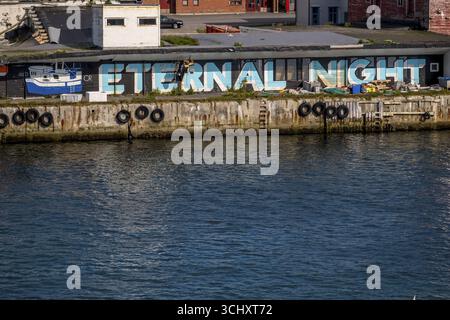 Street Art Eternal Light Eternal Night, in the harbour, Vardo, Finnmark ...
