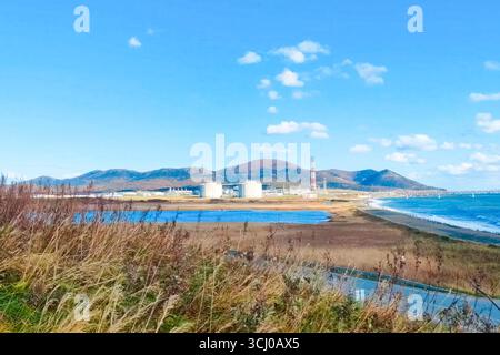 sea and onshore LNG tanker refueling terminal and onshore plant Stock ...