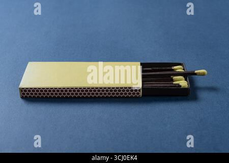 angle view green matchbox on a white background at horizontal ...