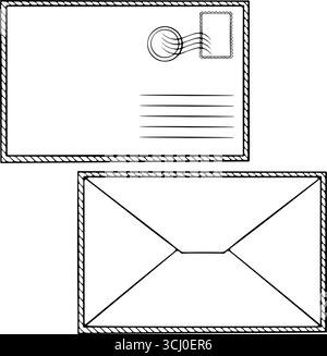 Simple envelope back side with white background Stock Vector Image ...
