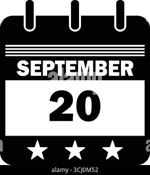 September 20 - calendar and Time planner. Daily Calendar Icon reminder ...