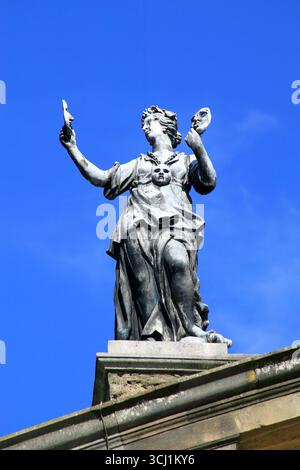 Roman statue of Thalia ancient Greek muse goddess. Hall of Muses, Museo ...