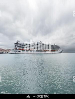 Huge MSC cruise ship docked in a port in Tallinn Stock Photo - Alamy