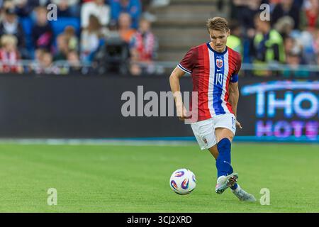 Martin Odegaard of Norway passes the ball during the FIFA World Cup ...