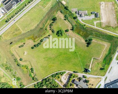 Aerial view of Johannisborgs in Norrköping Sweden, star fort ...