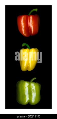 Green organic Bell Peppers against a white background Stock Photo - Alamy